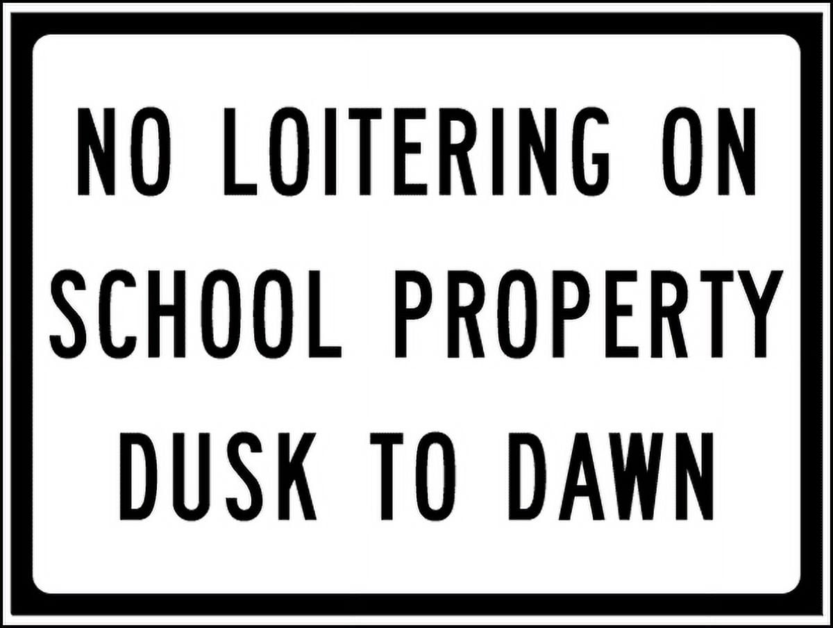 Vinyl Stickers - No Loitering School Property Sign - Safety and Warning ...