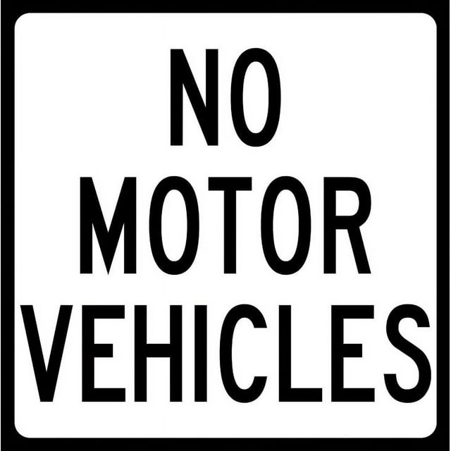 Vinyl Stickers - No Motor Vehicles Sign - Safety and Warning Warehouse ...