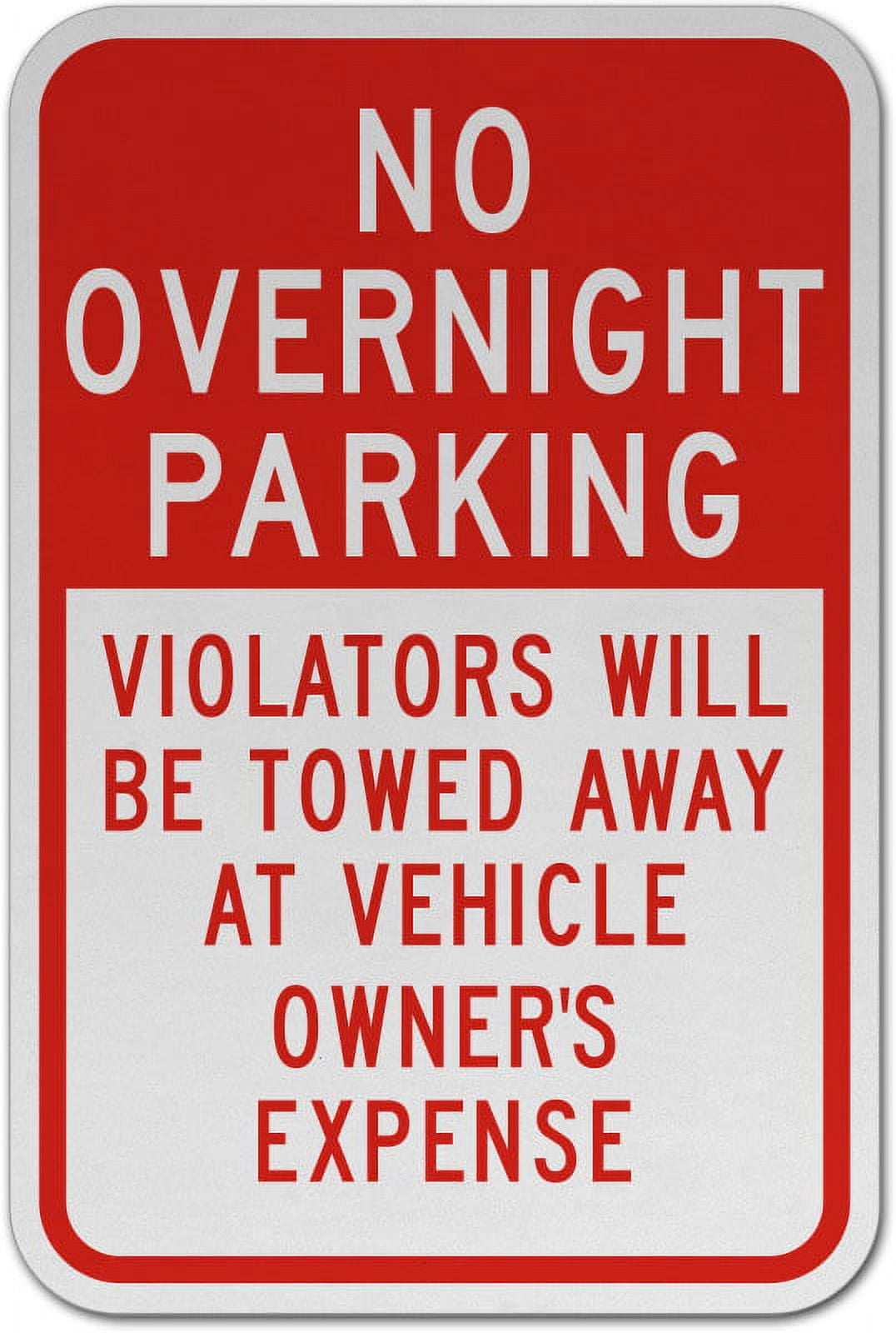 Vinyl Stickers - No Overnight Parking Violators Towed Sign M3-Safety ...