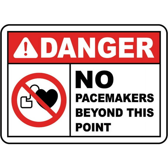 Vinyl Stickers - No Pacemakers Beyond This Sign - Safety and Warning ...