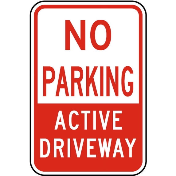 Vinyl Stickers - No Parking Active Driveway Sign P4 - Safety and ...