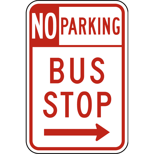 Vinyl Stickers - No Parking Bus Stop - Safety and Warning Warehouse ...
