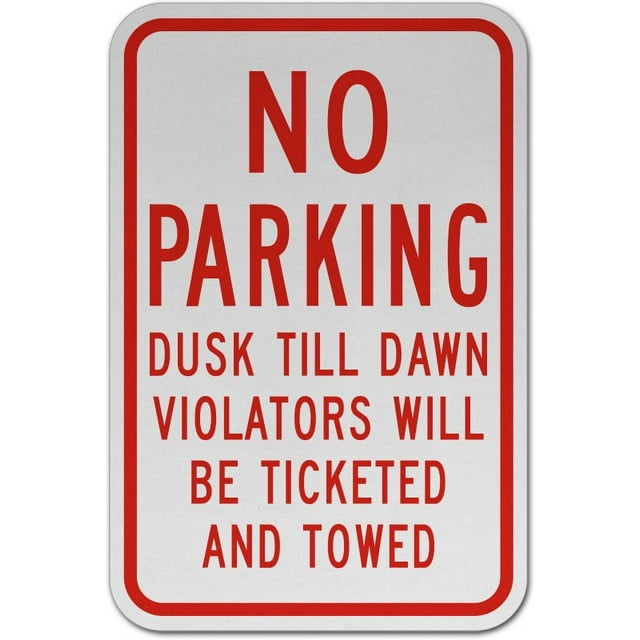 Vinyl Stickers - No Parking Dusk Till Dawn Sign S9 - Safety and Warning ...