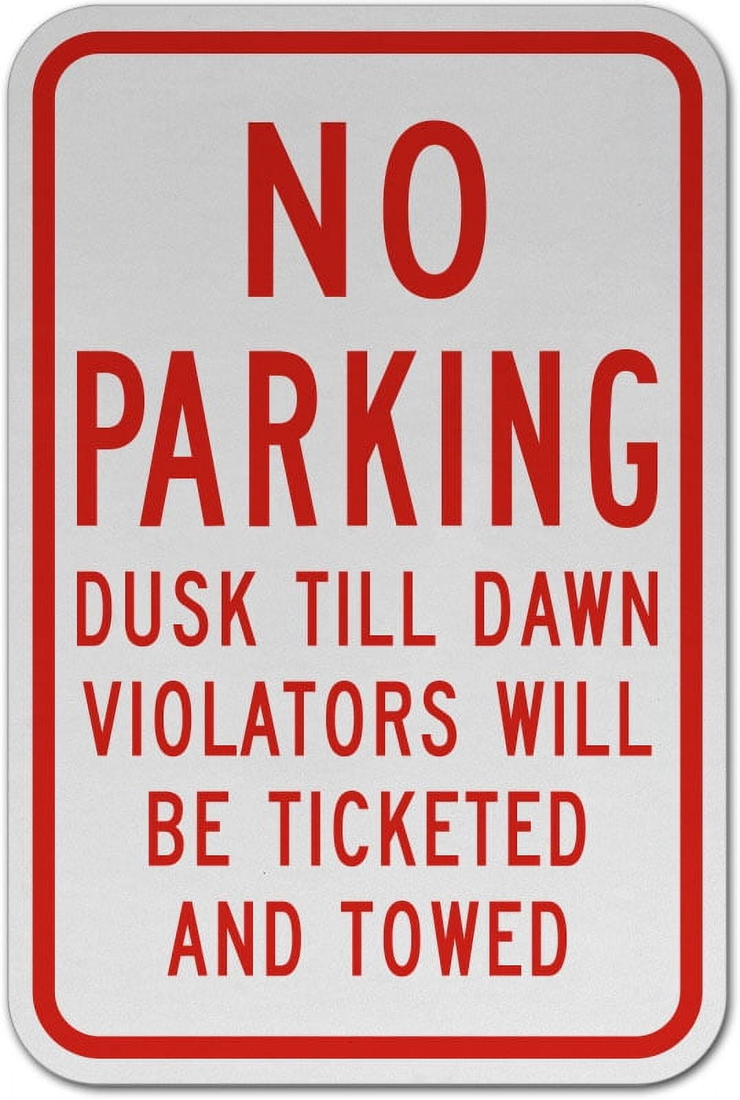 Vinyl Stickers - No Parking Dusk Till Dawn Sign S9 - Safety and Warning ...