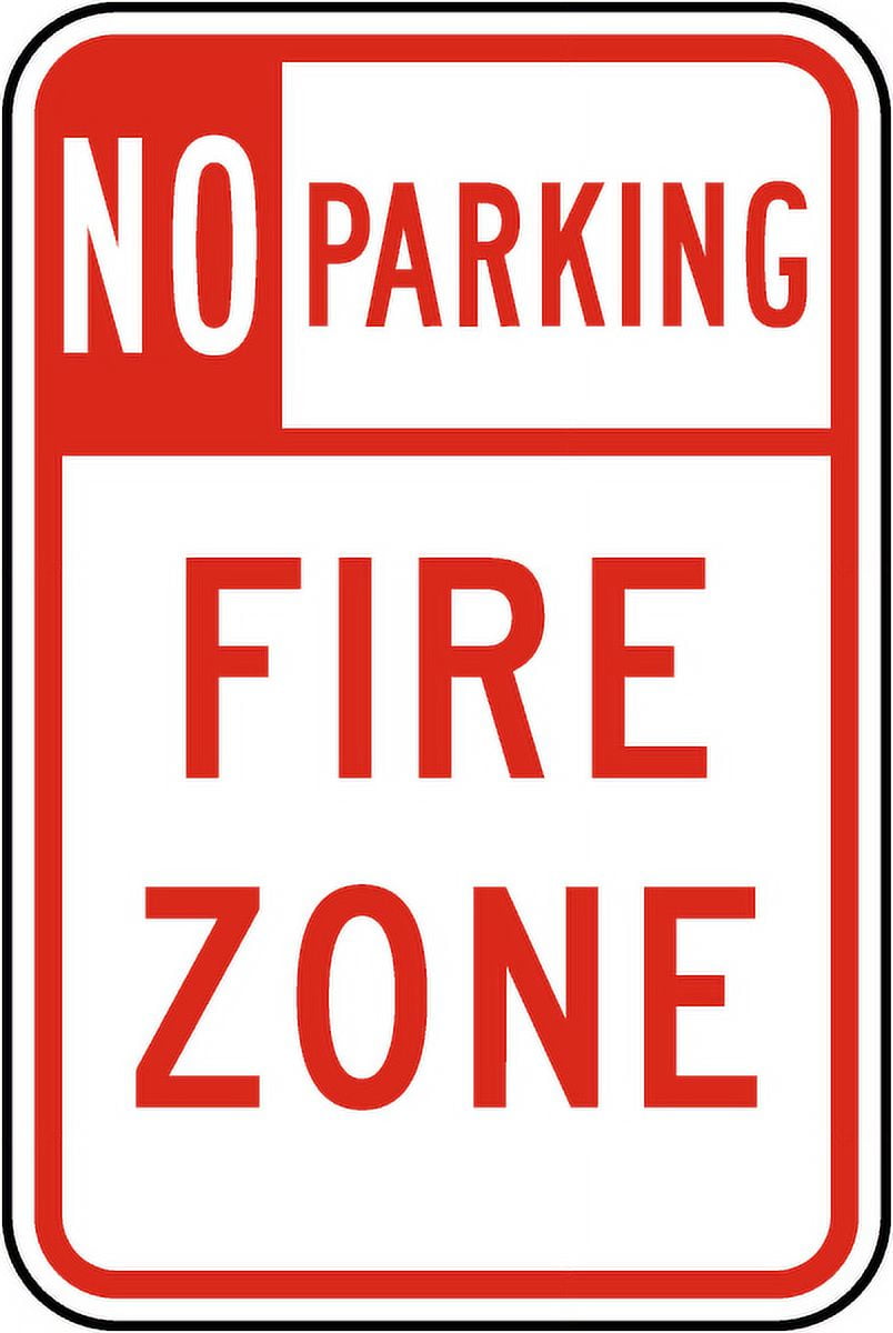 Vinyl Stickers - No Parking Fire Zone Sign X2 - Safety and Warning ...