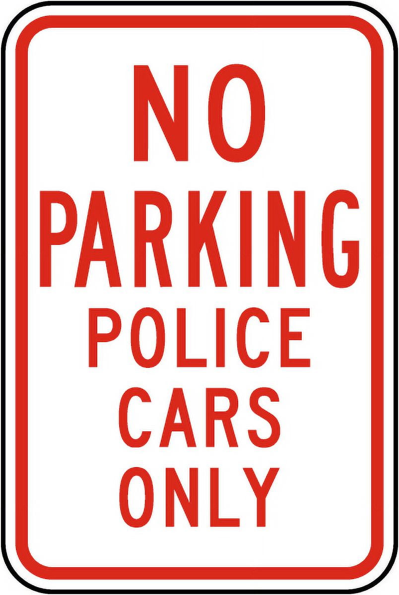 Vinyl Stickers - No Parking Police Cars Only Sign A5 - Safety and ...