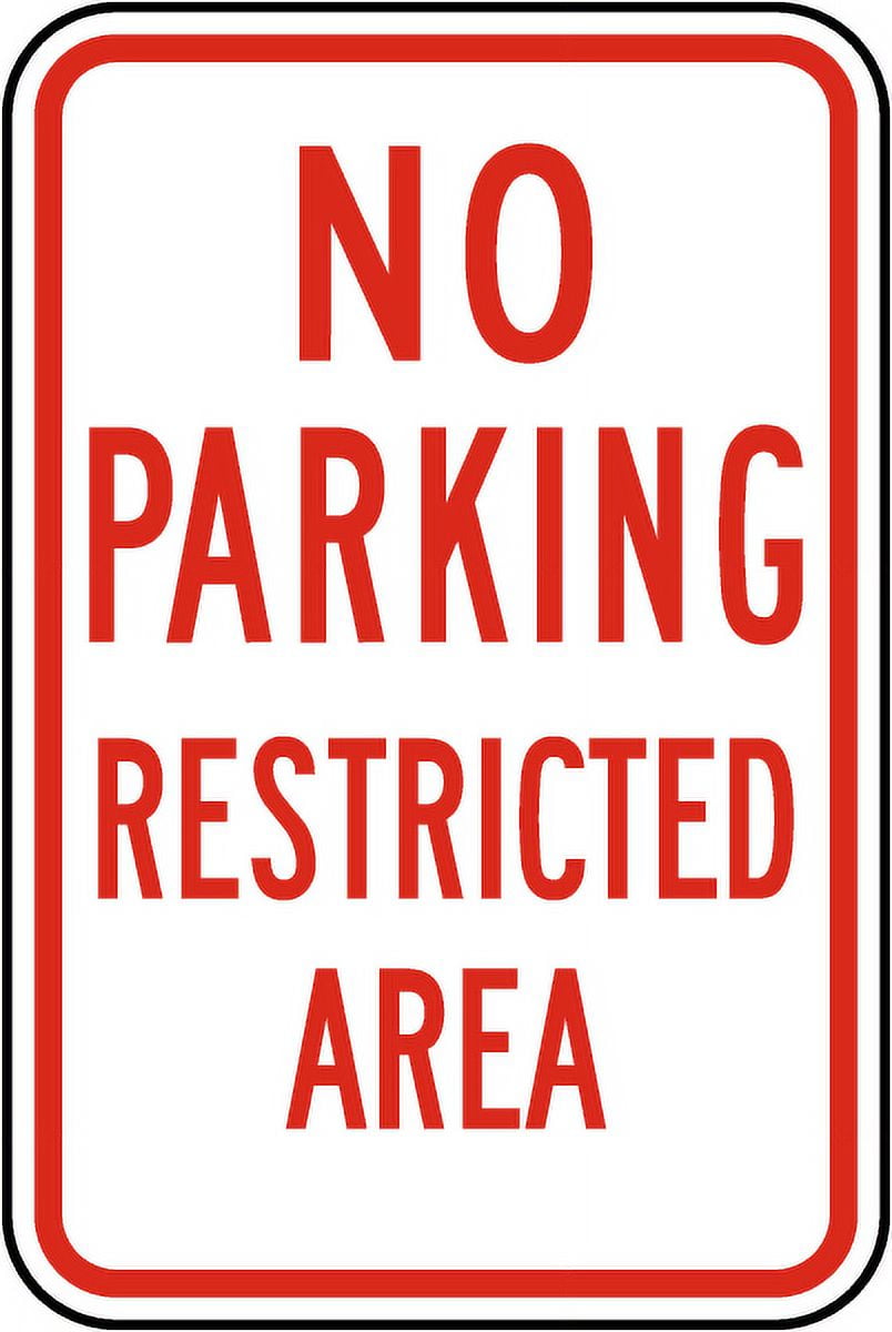 Vinyl Stickers - No Parking Restricted Area Sign B5 - Safety and ...