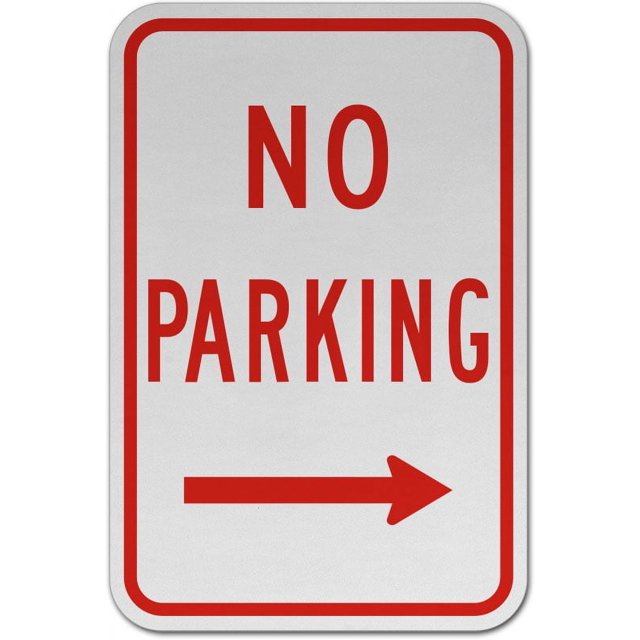 Vinyl Stickers - No Parking (Right Arrow) Sign N6 - Safety and Warning ...