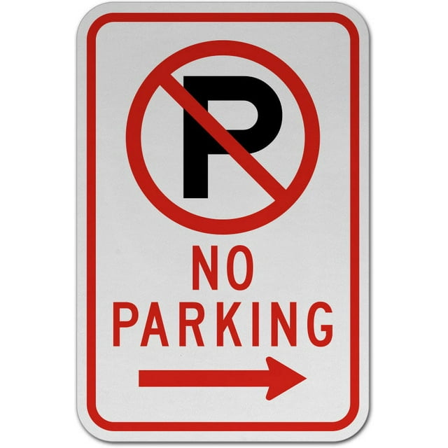 Vinyl Stickers - No Parking (Right Arrow) Sign N7 - Safety and Warning ...