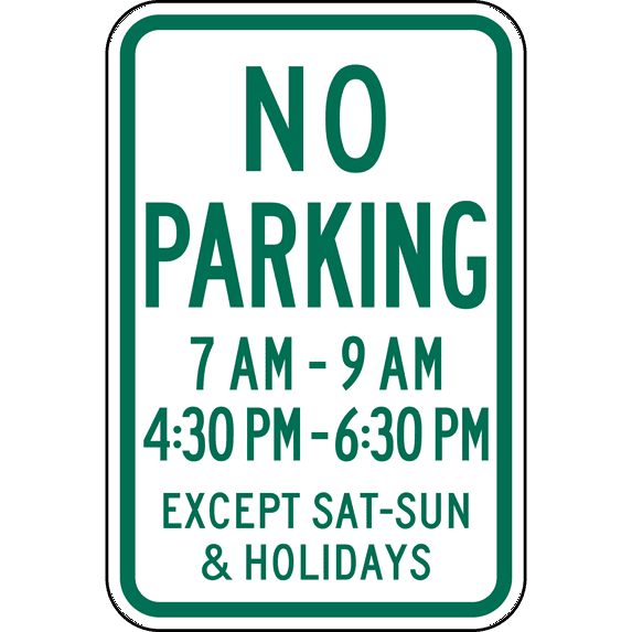 Vinyl Stickers - No Parking Sign with permissive Parking Green Color ...