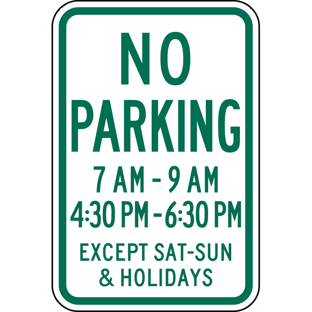 Vinyl Stickers - No Parking Sign with permissive Parking Green Color ...