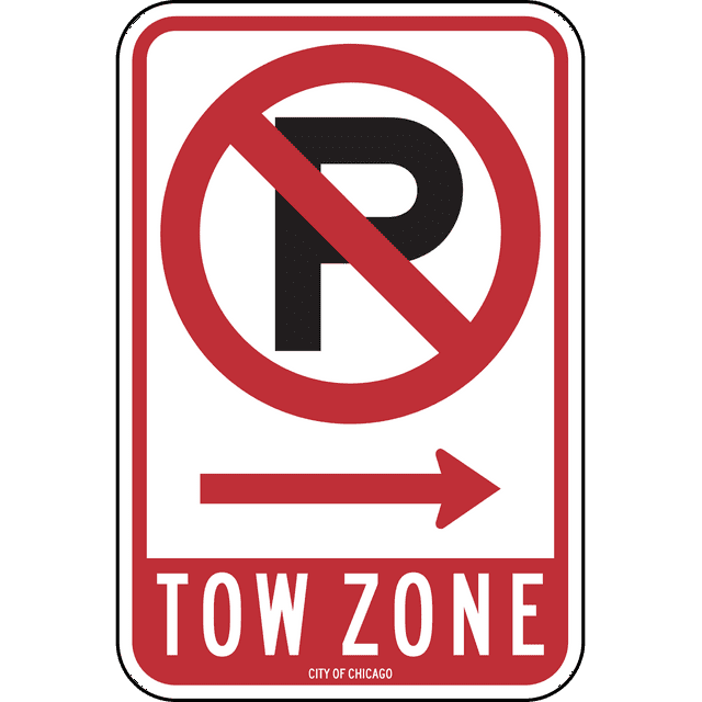 Vinyl Stickers - No Parking Tow Zone, Chicago - Safety and Warning ...