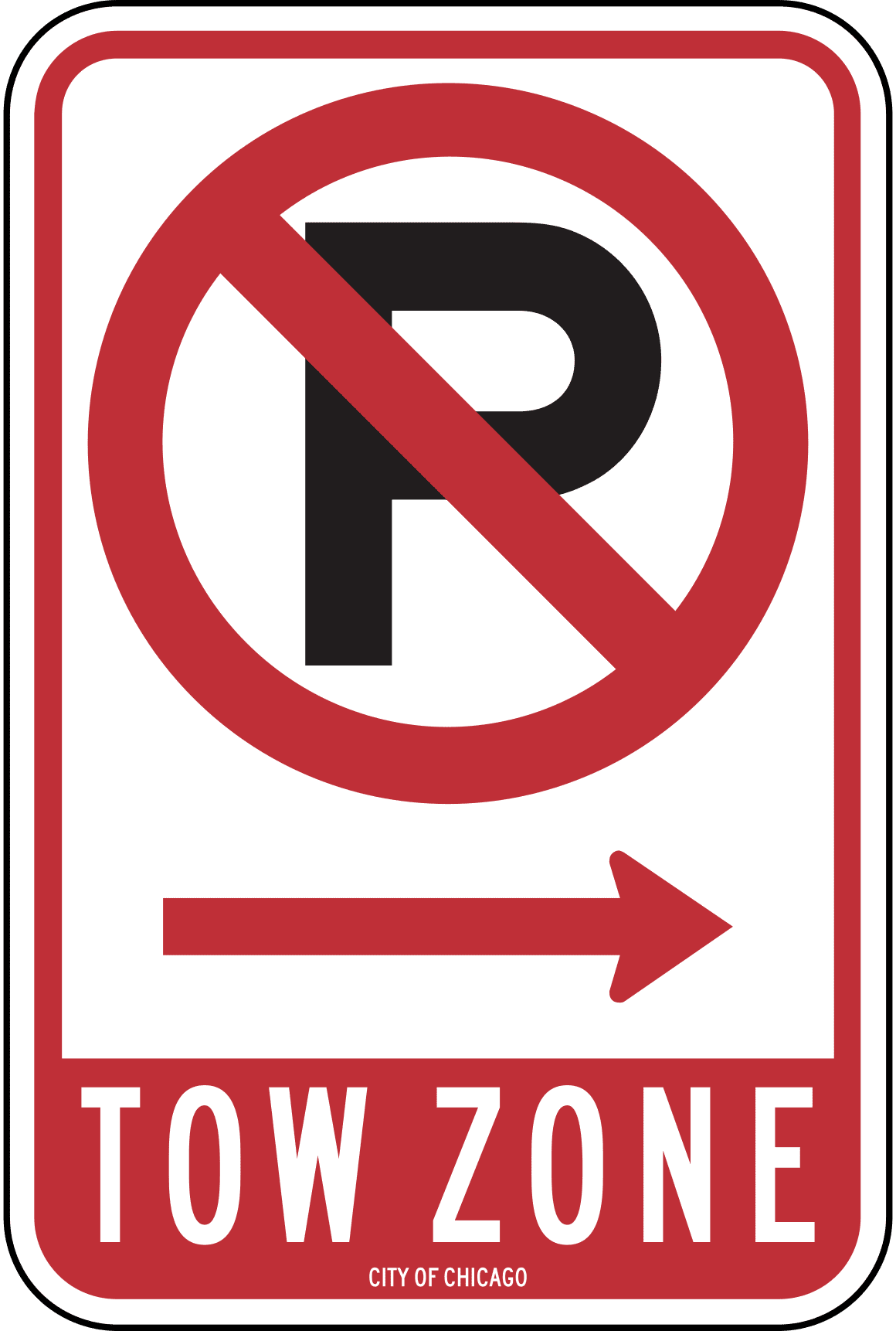 Vinyl Stickers - No Parking Tow Zone, Chicago - Safety and Warning ...