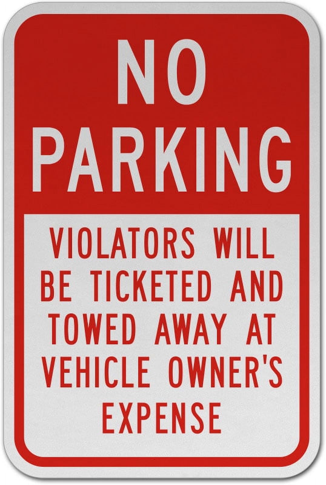 Vinyl Stickers - No Parking Violators Ticketed Sign G3 - Safety and ...