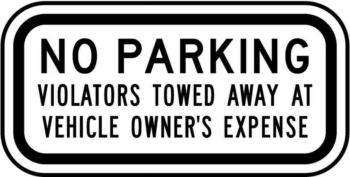 Vinyl Stickers - No Parking Violators Towed Away Sign G6 - Safety and ...