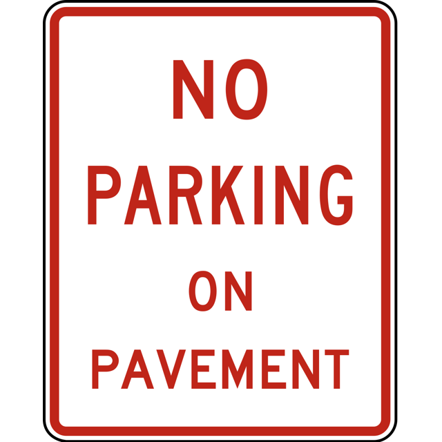 Vinyl Stickers - No Parking on Pavement - Safety and Warning Warehouse ...