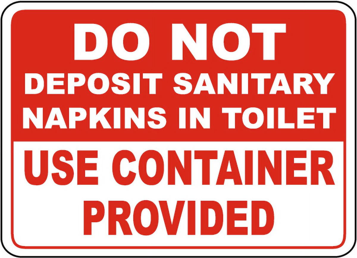 Vinyl Stickers - No Sanitary Napkins in Toilet Sign H9 - Safety and ...