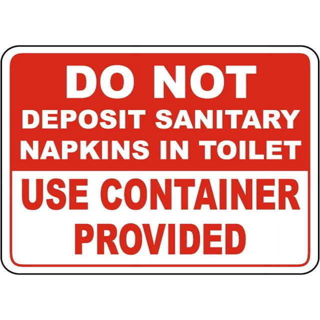 Vinyl Stickers - No Sanitary Napkins in Toilet Sign H9 - Safety and ...