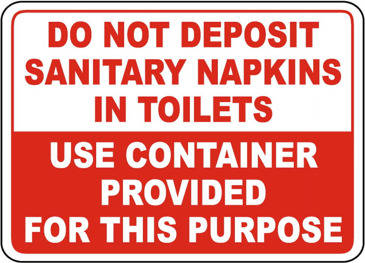 Vinyl Stickers - No Sanitary Napkins in Toilet Sign I1 - Safety and ...