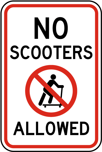 Vinyl Stickers - No Scooters Allowed Sign - Safety and Warning ...