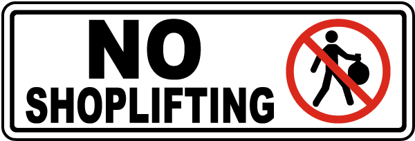 Vinyl Stickers - No Shoplifting Sign - Safety and Warning Warehouse ...