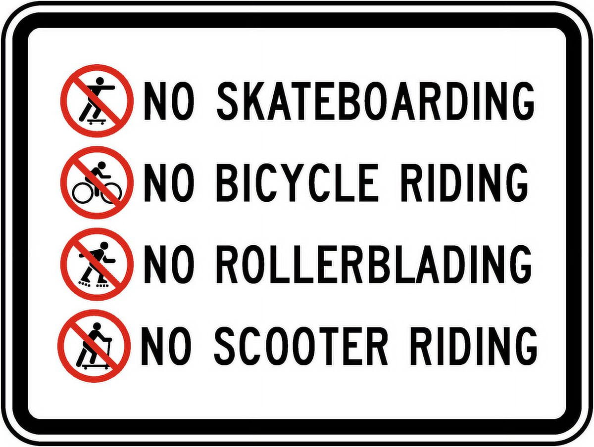 Vinyl Stickers - No Skateboarding Rollerblading Sign I7 - Safety and ...
