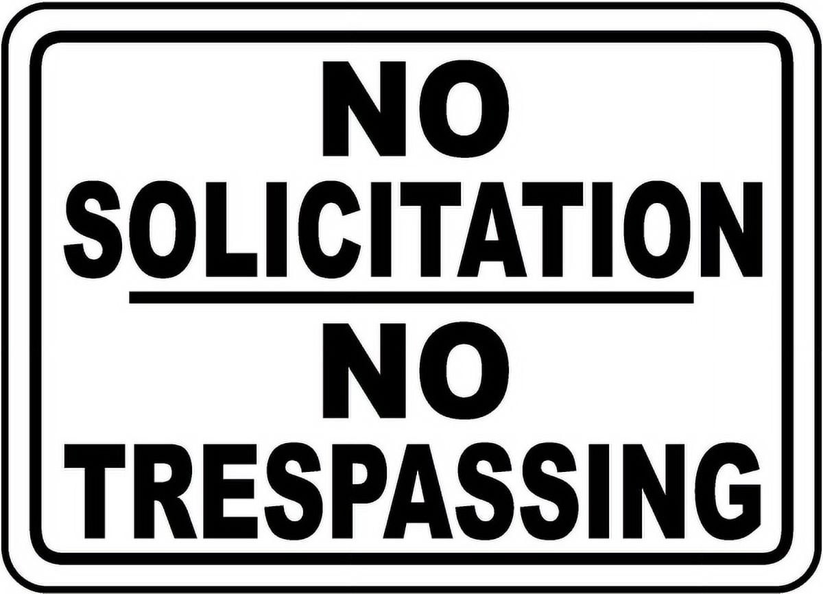 Vinyl Stickers - No Solicitation No Trespassing Sign - Safety and ...