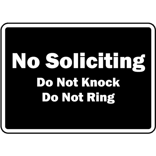 Vinyl Stickers - No Soliciting Do Not Knock Sign - Safety and Warning ...