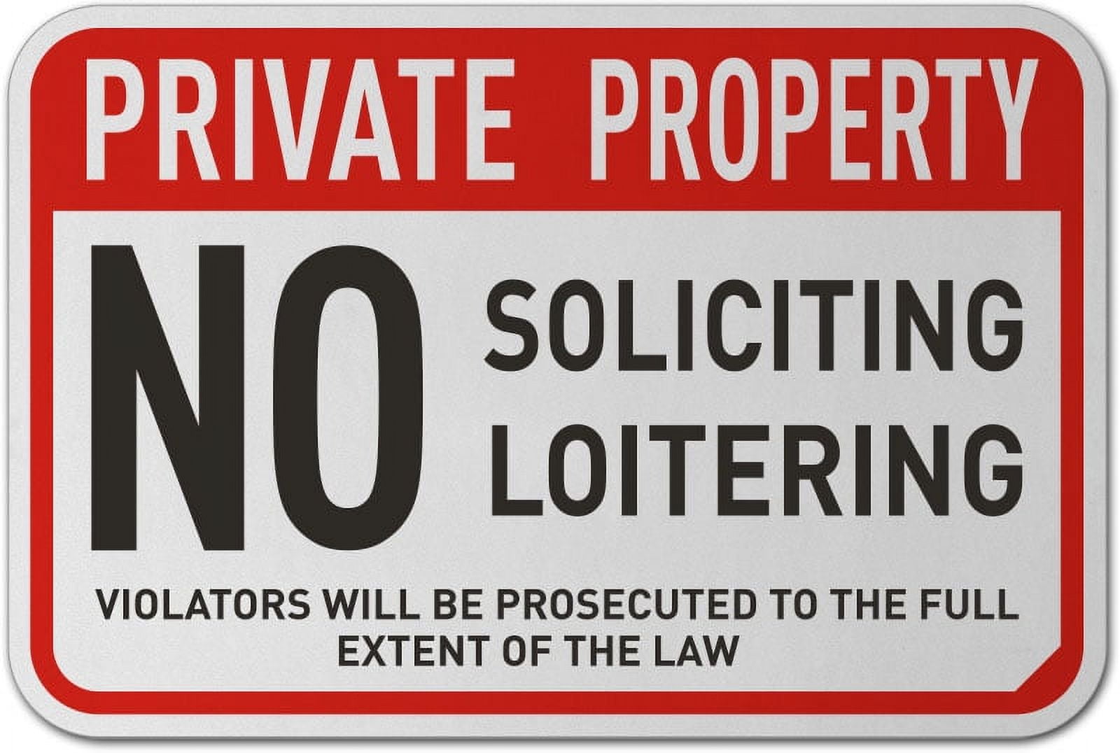 Vinyl Stickers - No Soliciting Loitering Sign I8 - Safety and Warning ...