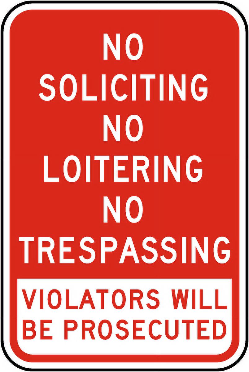 Vinyl Stickers - No Soliciting No Loitering Sign J3 - Safety and ...