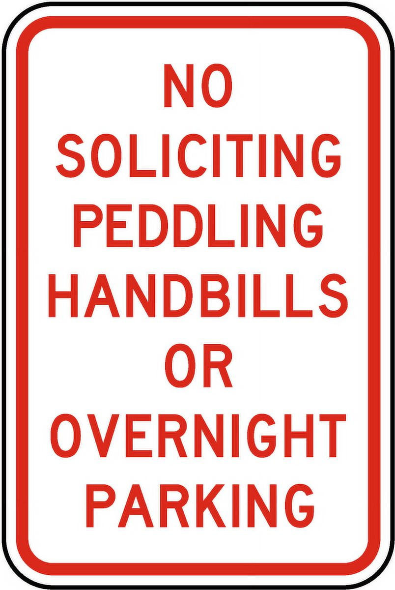 Vinyl Stickers - No Soliciting Parking Overnight Sign J6 - Safety and ...