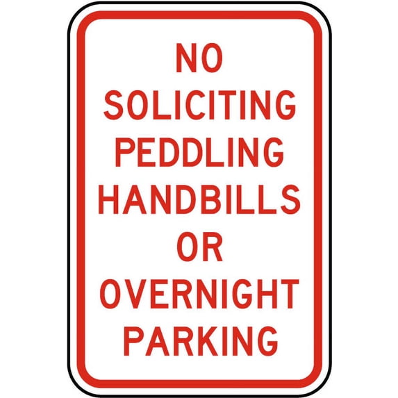 Vinyl Stickers - No Soliciting Parking Overnight Sign J6 - Safety and ...