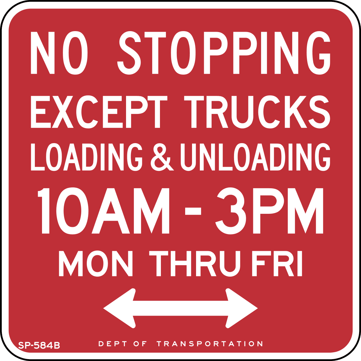 Vinyl Stickers - No Standing Except delivery Trucks time Restricted ...