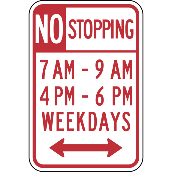 Vinyl Stickers - No Stopping with time restrictions, New York State ...