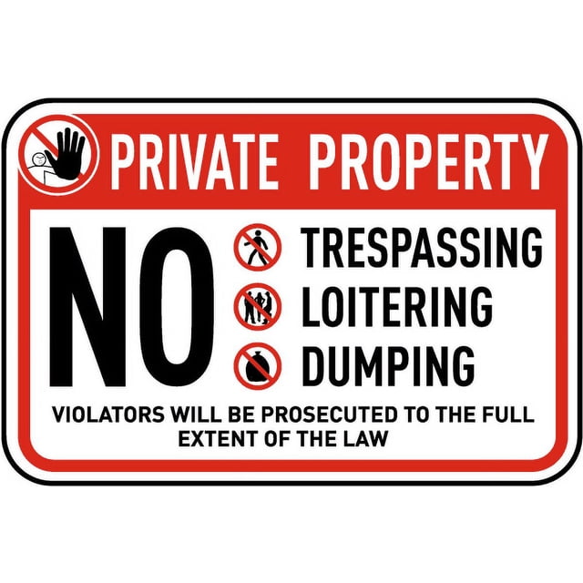 Vinyl Stickers - No Trespassing Dumping Sign - Safety and Warning ...