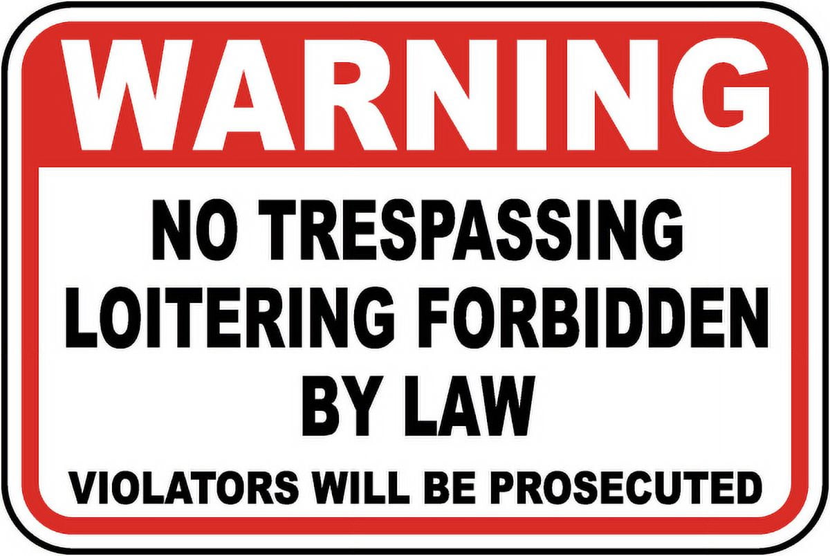 Vinyl Stickers - No Trespassing Loitering Sign 2 - Safety and Warning ...