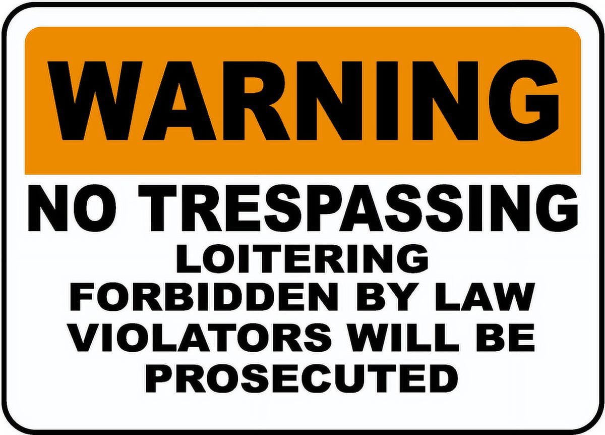 Vinyl Stickers - No Trespassing Loitering Sign 3 - Safety and Warning ...
