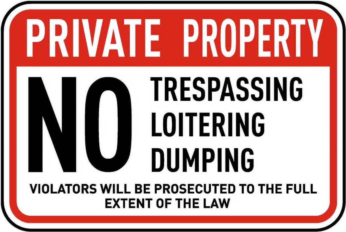 Vinyl Stickers - No Trespassing Loitering Sign 6 - Safety and Warning ...