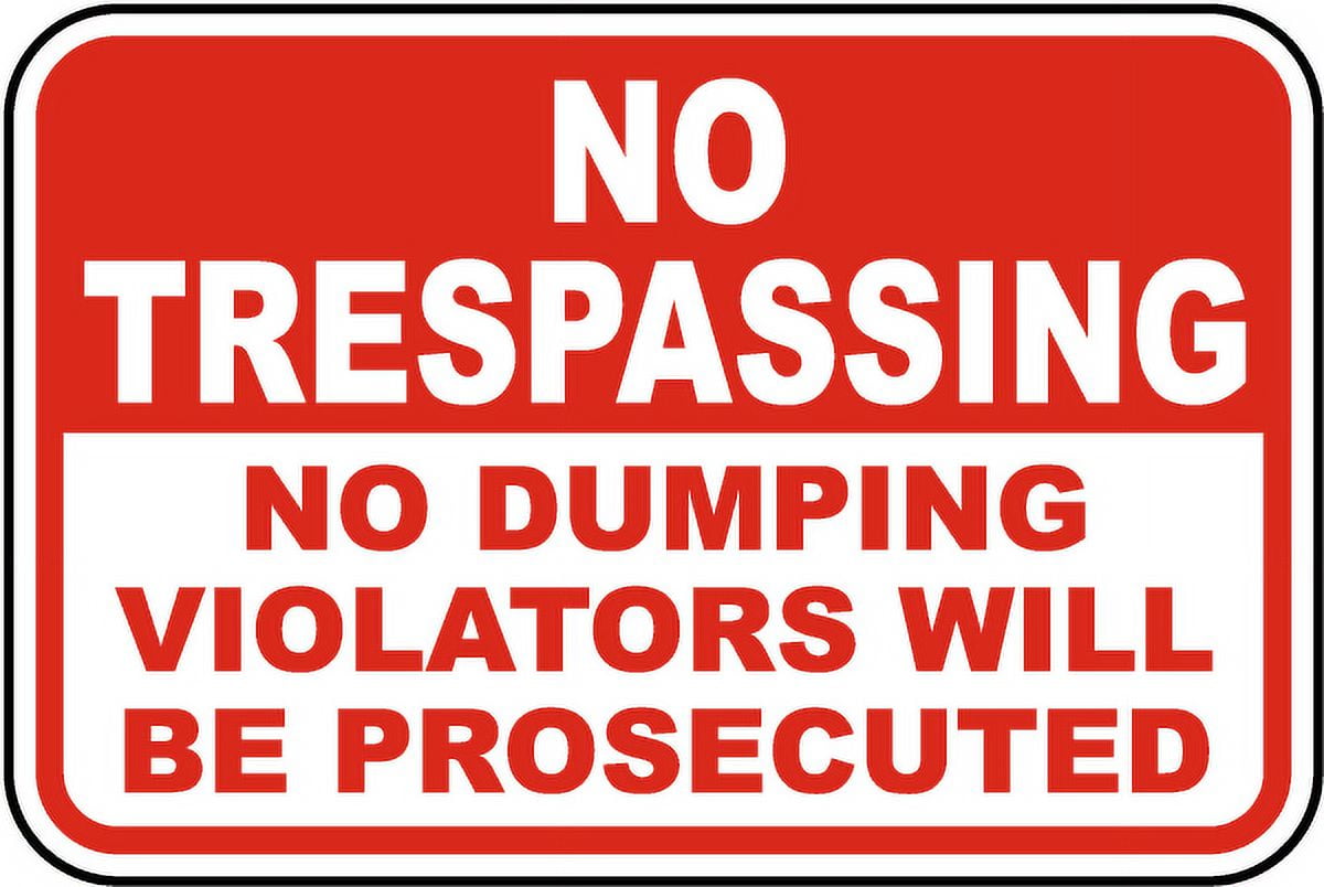 Vinyl Stickers - No Trespassing No Dumping Sign - Safety and Warning ...