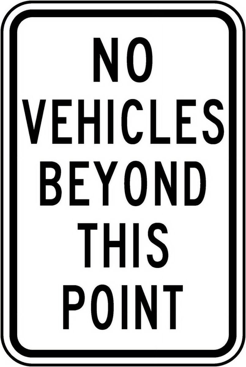 Vinyl Stickers - No Vehicles Beyond This Point Sign N4 - Safety and ...