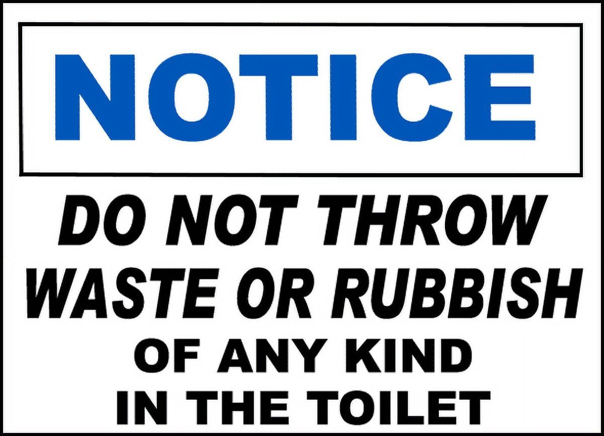 Vinyl Stickers - No Waste or Rubbish in Toilet Sign - Safety and ...