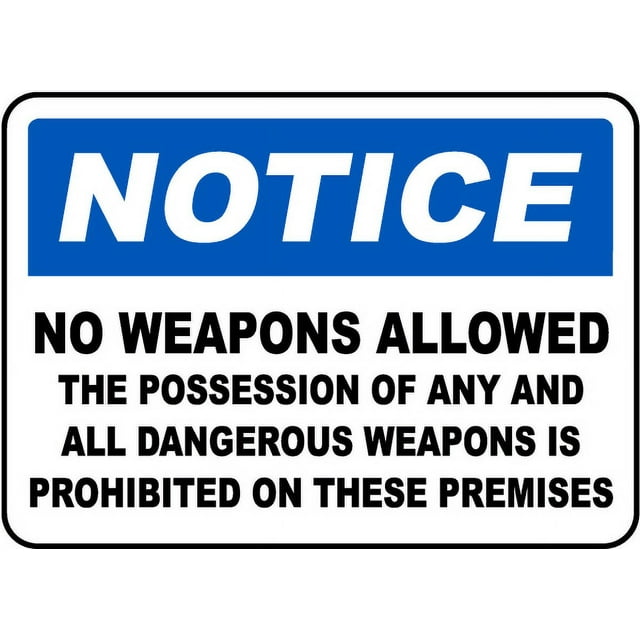 Vinyl Stickers - No Weapons on Premises Sign - Safety and Warning ...