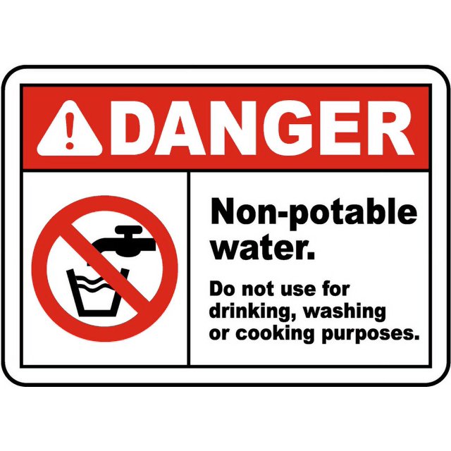Vinyl Stickers - Non-Potable Water Do Not Use Sign - Safety and Warning ...