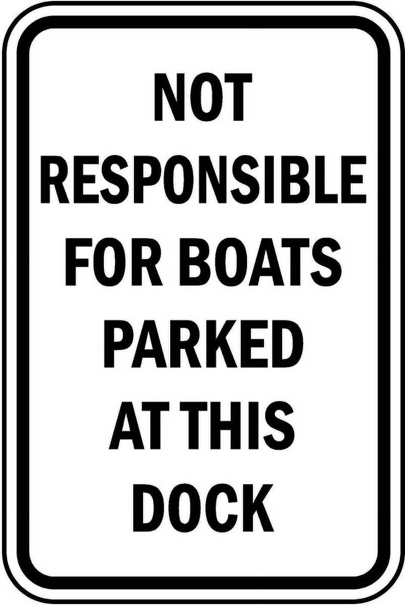 Vinyl Stickers - Not Responsible for Boats at Dock Sign - Safety and ...