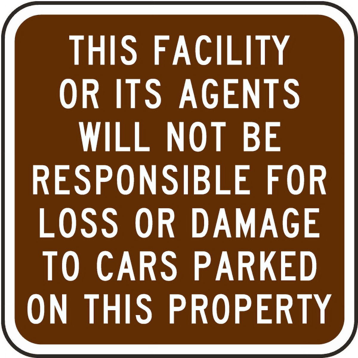 Vinyl Stickers - Not Responsible for Loss or Damage Sign - Safety and ...