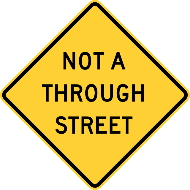 Vinyl Stickers - Not a Through Street, Florida, California - Safety and ...