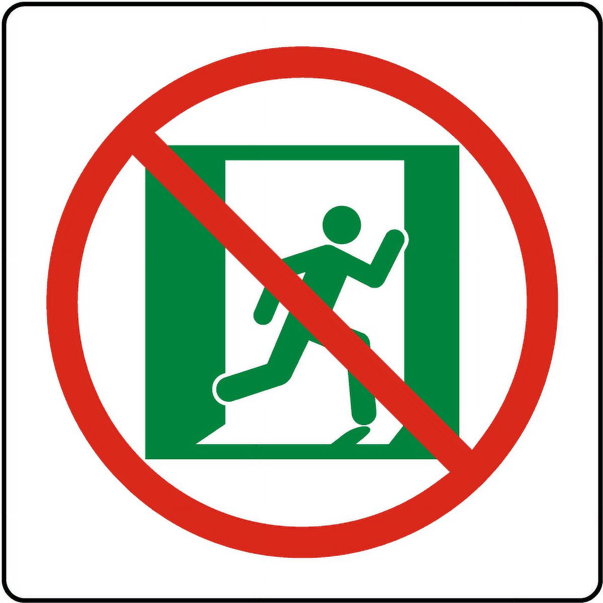Vinyl Stickers - Not an Emergency Exit Symbol Sign - Safety and Warning ...