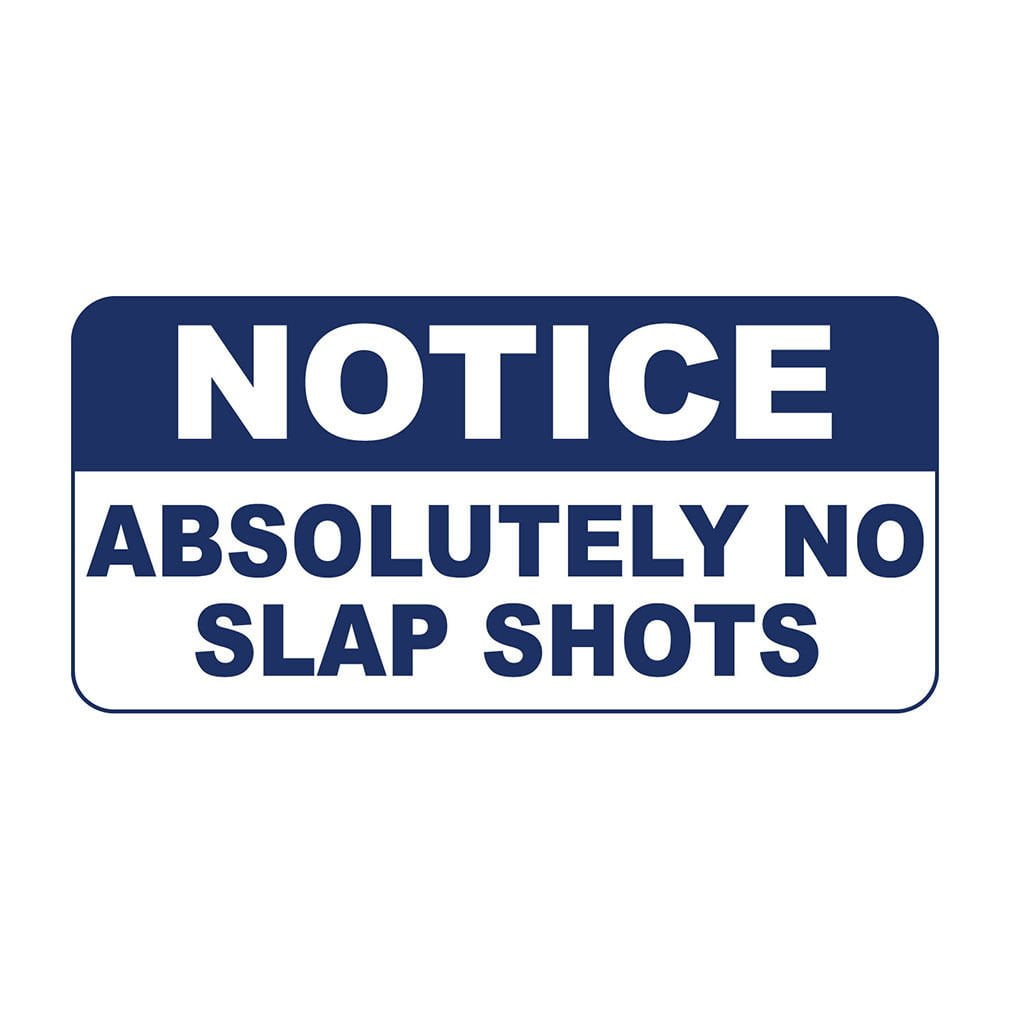 Vinyl Stickers - Notice - Absolutely No Slap Shots Retro Vintage Style ...