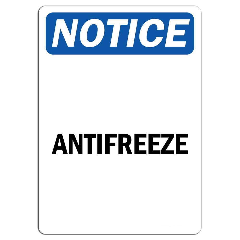 Vinyl Stickers - Notice - Antifreeze Sign - Safety and Warning ...