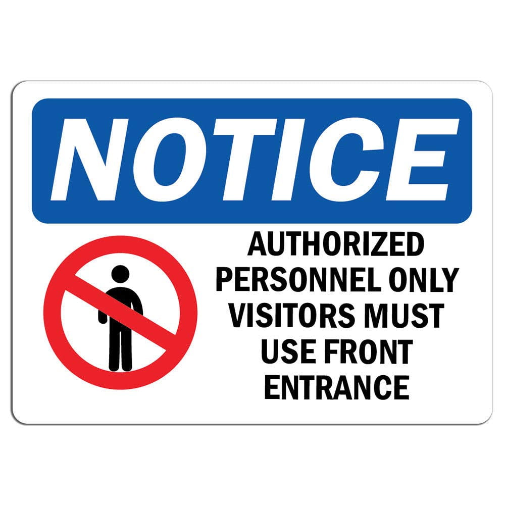 Vinyl Stickers - Notice - Authorized Personnel Sign with Symbol ...